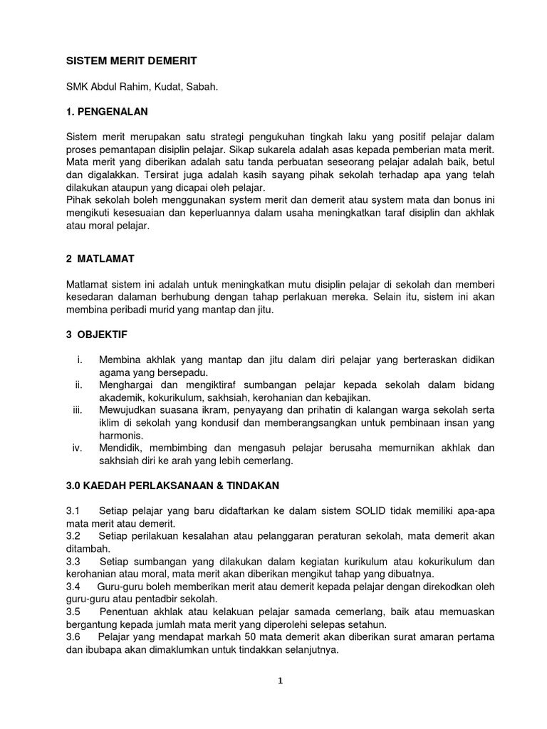 Sistem Merit Demerit | PDF