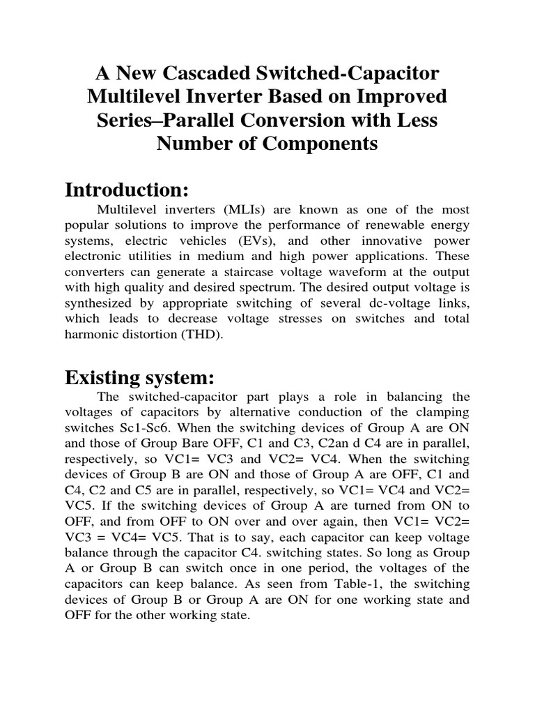 A New Cascaded Switched-Capacitor Multilevel Inverter Based On Improved Series-Parallel ...