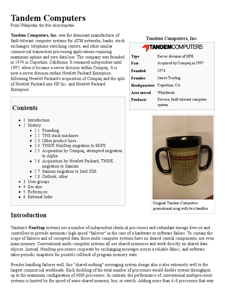 Tandem Computers | PDF | Computer Science | Computer Engineering
