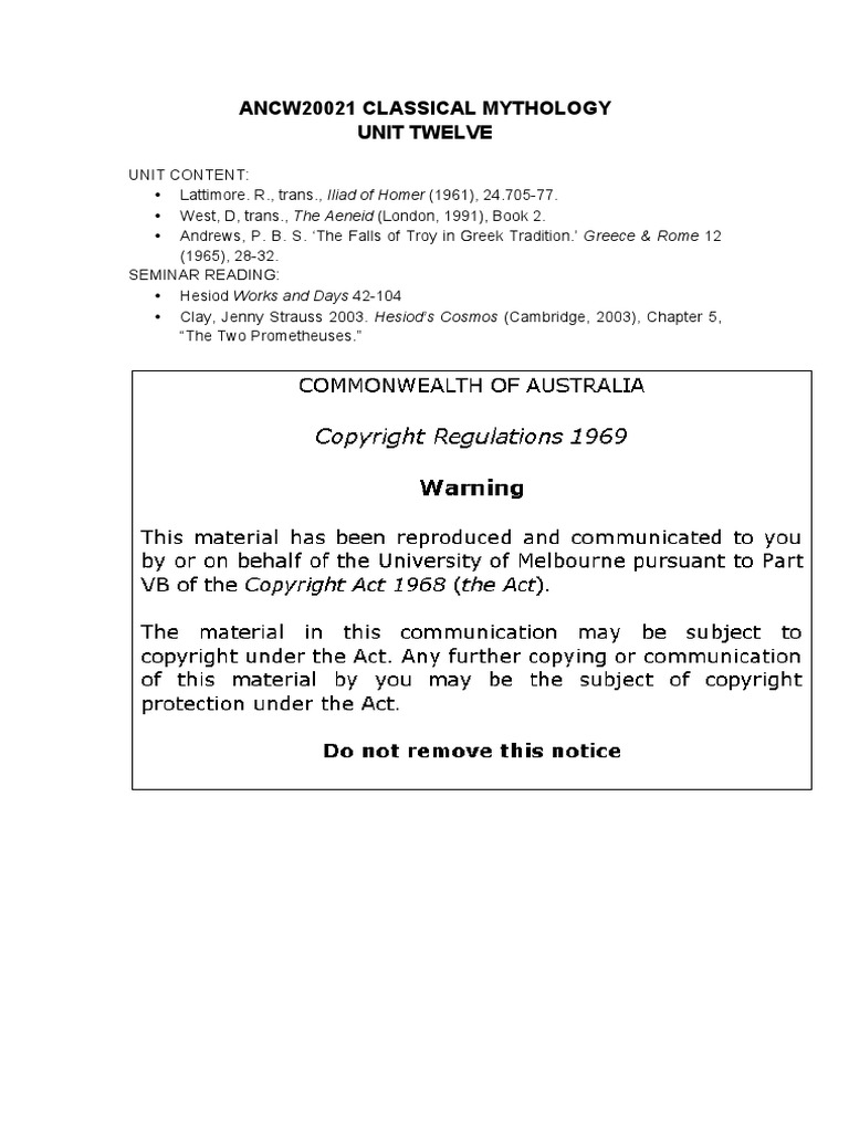 Unit 12 PDF | Download Free PDF | Troy | Trojan War