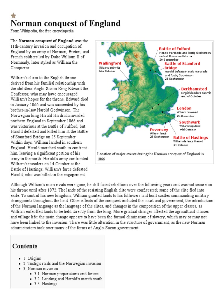 Norman Conquest of England | PDF | Norman Conquest Of England | Kingdom ...