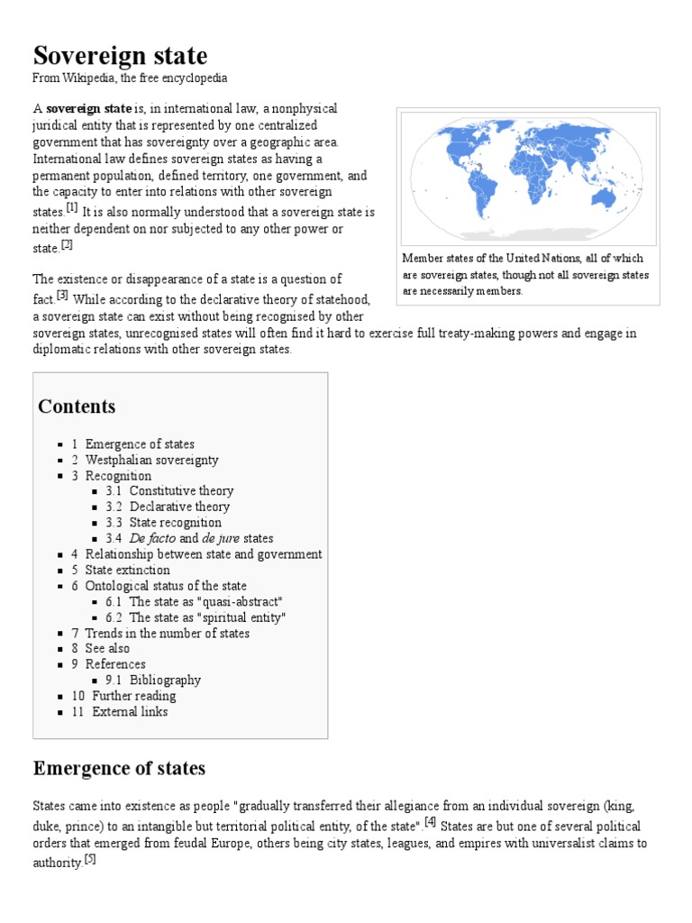Sovereign State: From Wikipedia, The Free Encyclopedia | PDF ...