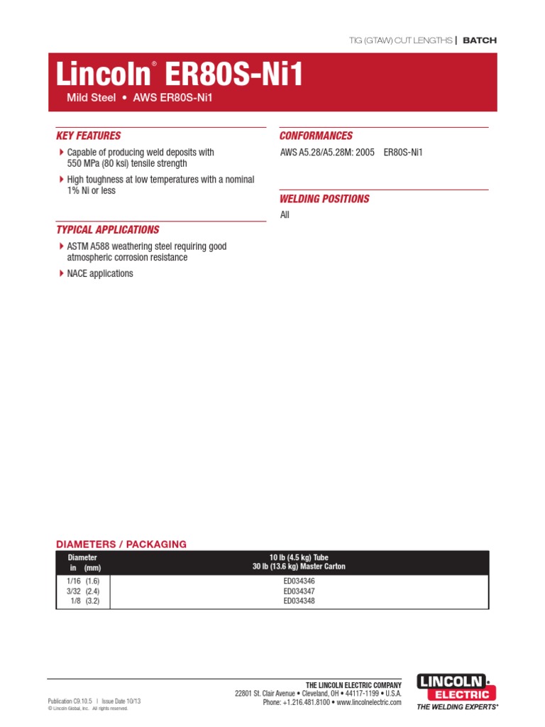 ER80S Ni1 | PDF | Implied Warranty | Welding
