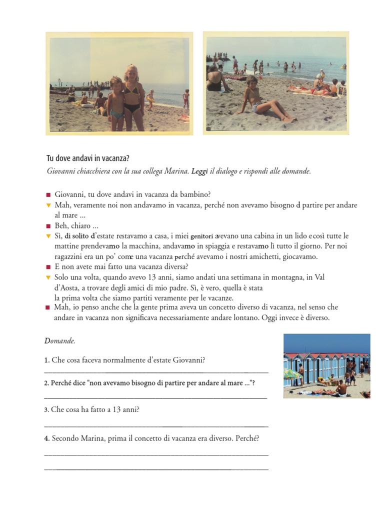 Imperfetto Vs Passato Prossimo | PDF