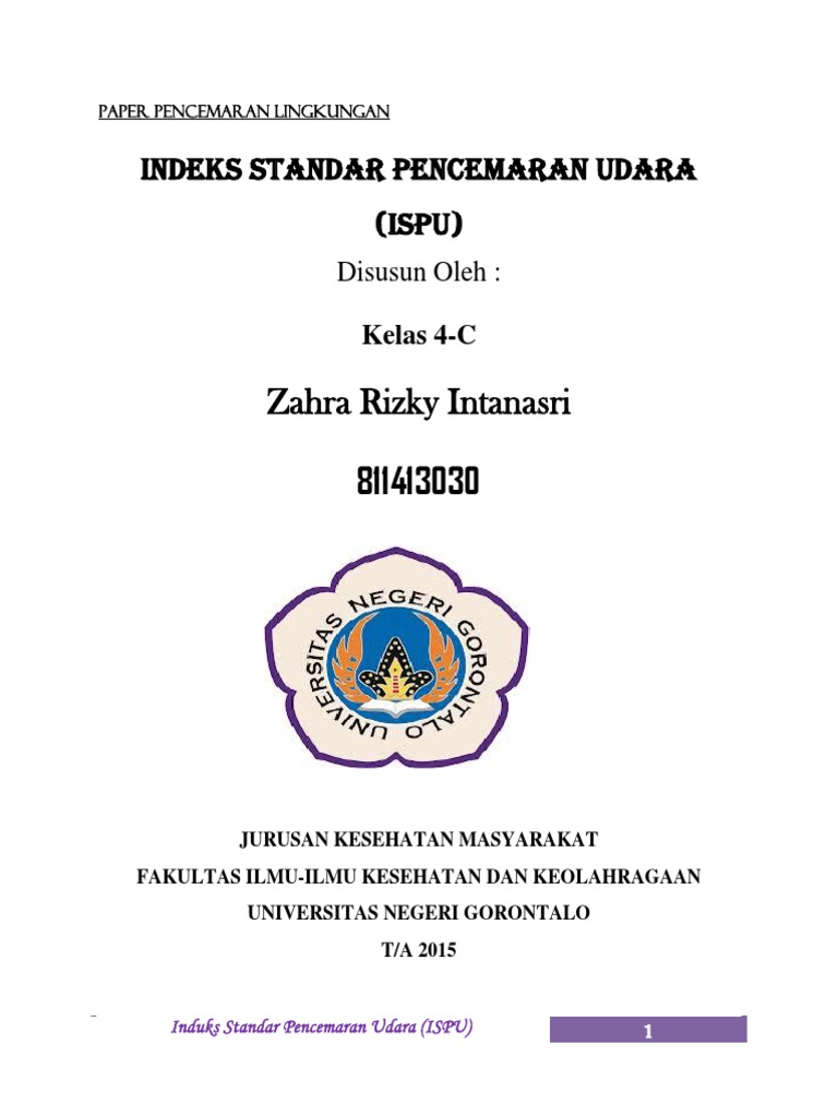 ISPU (Indeks Standar Pencemaran Udara) | PDF