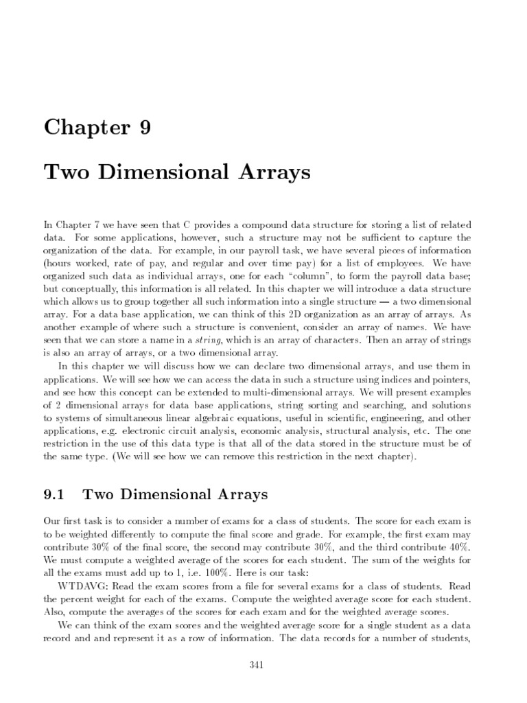 Chapter 9 Pdf Array Data Structure Pointer Computer Programming