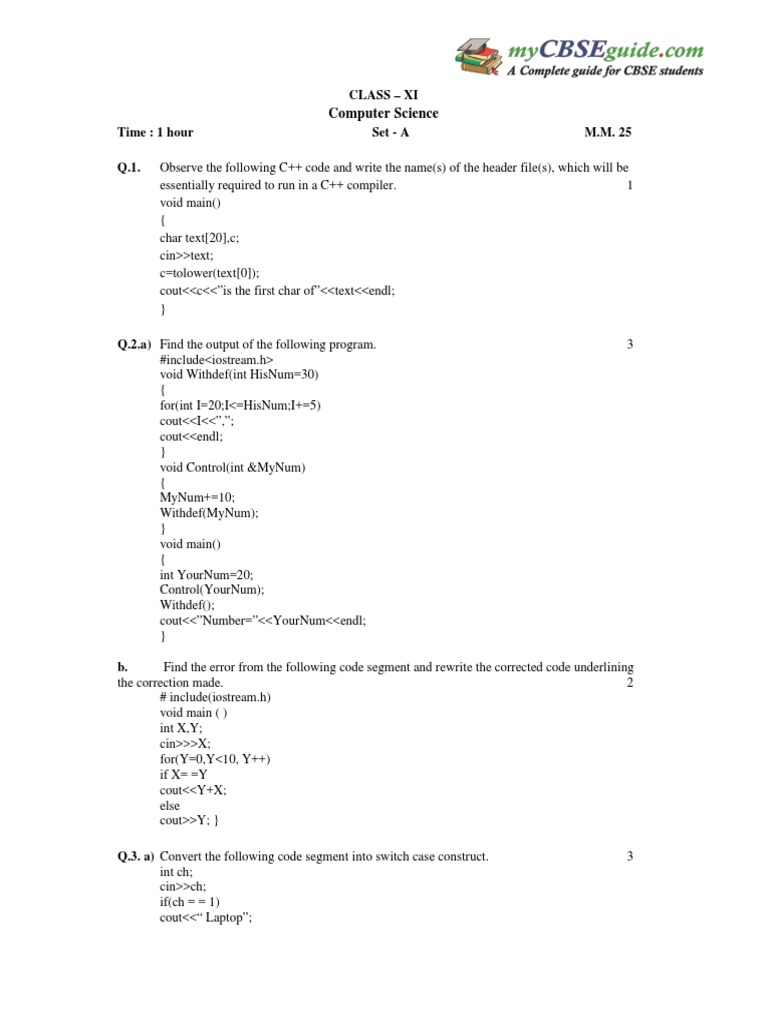 2017 11 Usp Computer Science Set A | PDF | Parameter (Computer ...