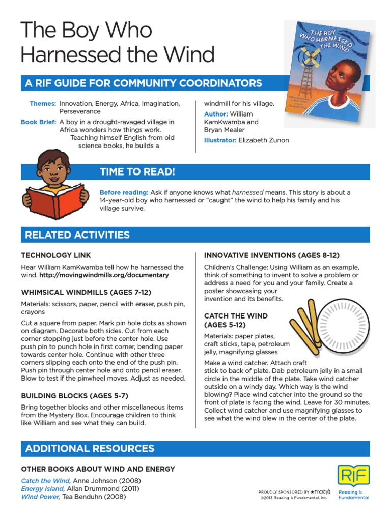 The Boy Who Harnessed The Wind - Activities | Download Free PDF | Wound ...