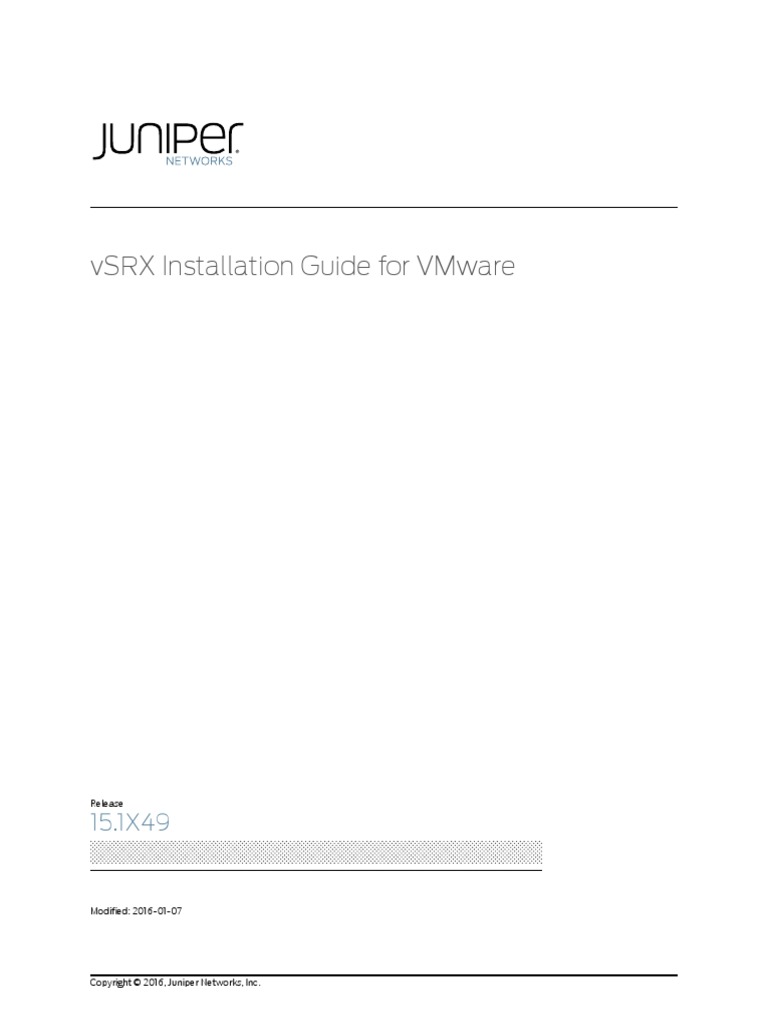 Security VSRX Vmware Install Guide PWP | PDF | Virtual Machine | Computer Networking