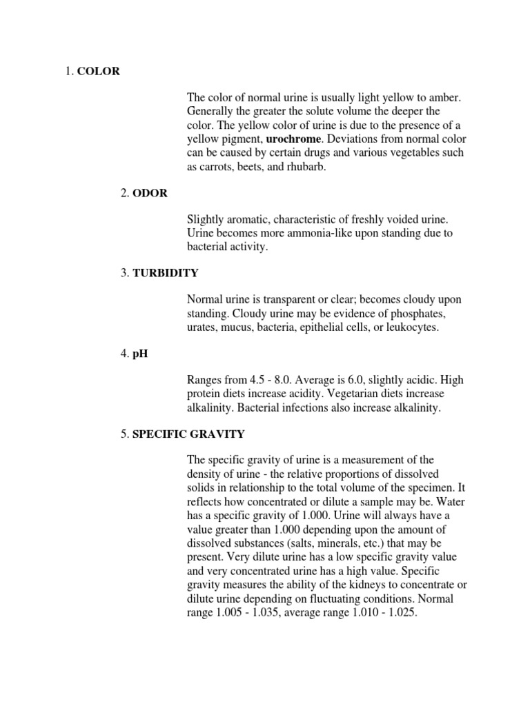 Physical Characteristics of Urine: Understanding Color, Odor, pH ...