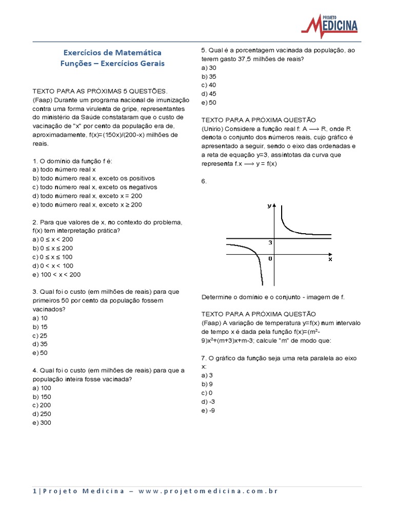 Matematica Funcoes Gerais | PDF | Função (Matemática) | Número Real
