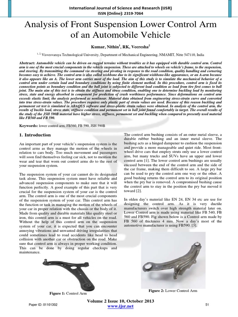 Analisis of Suspension Arm PDF | PDF | Buckling | Suspension (Vehicle)