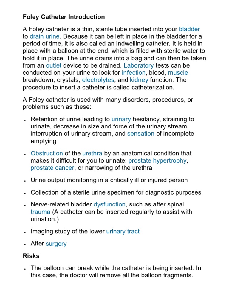 Foley Catheter Introduction | PDF | Catheter | Urinary System