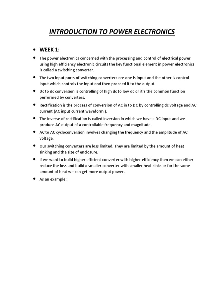 Introduction To Power Electronics | PDF