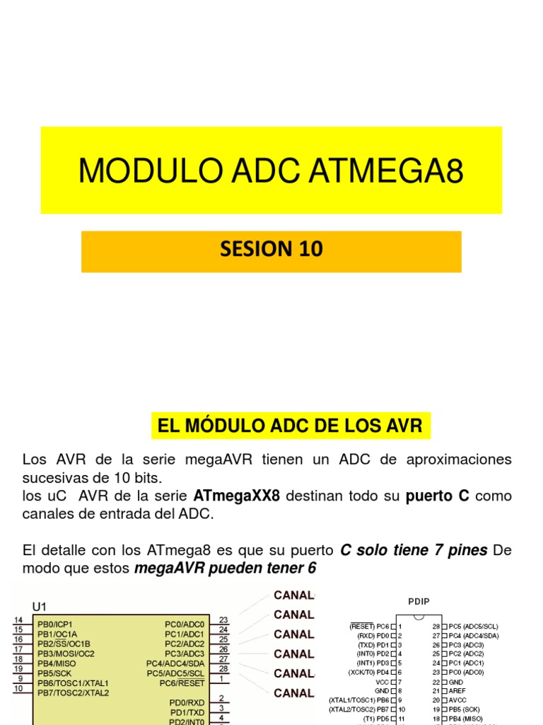 Modulo Adc Atmega8 | PDF | Poco | Programación de computadoras