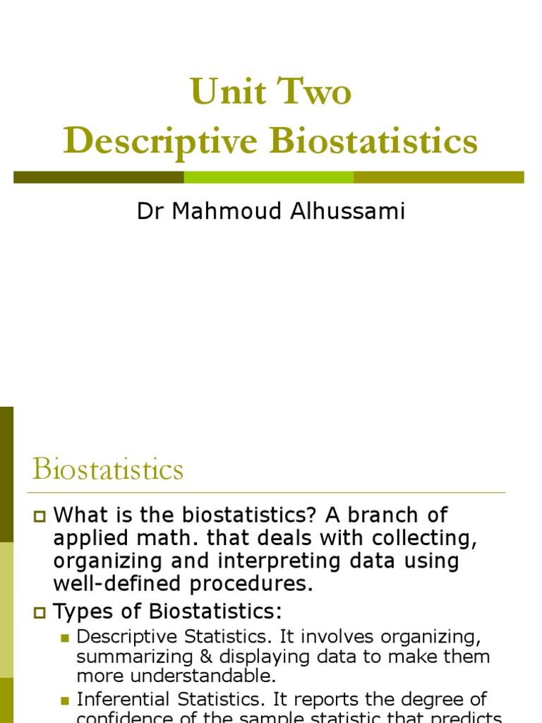 Descriptive Statistics Unit 2 | PDF | Median | Mean