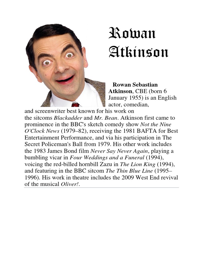 Rowan Atkinson: O'Clock News (1979-82), Receiving The 1981 BAFTA For ...