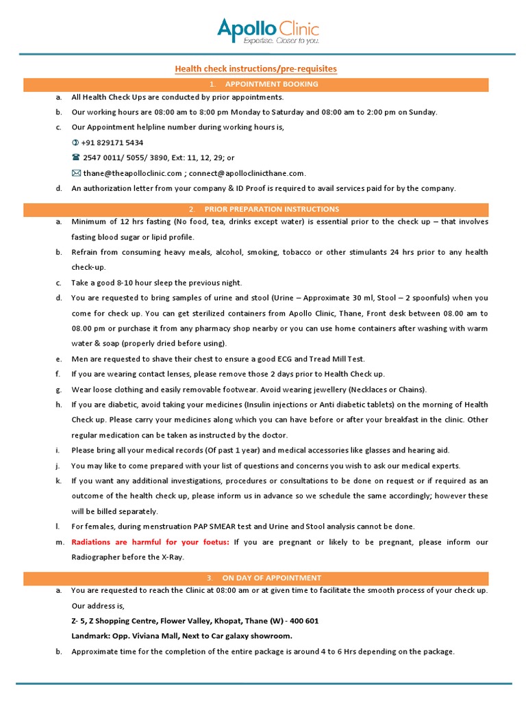 Health Check Instructions | PDF | Medicine | Health Sciences