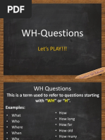 WH Questions List With Examples | PDF