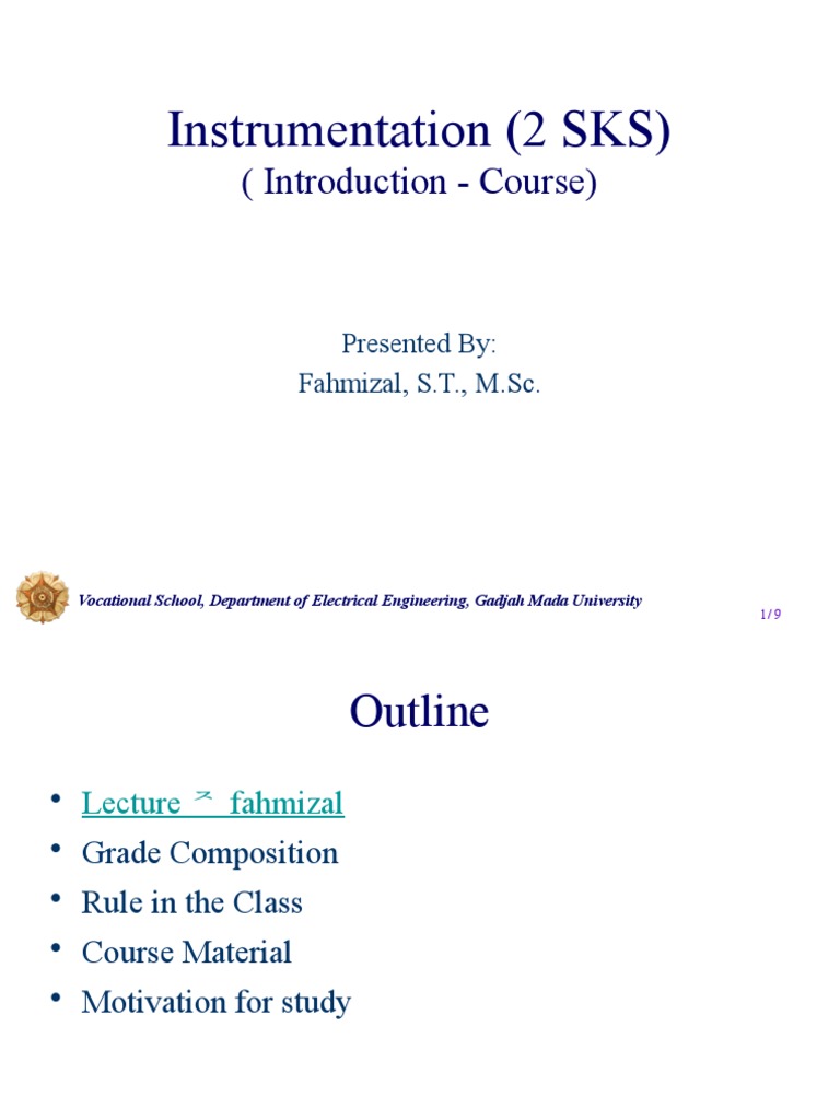 Chapter 1 - Introduction Course | PDF | Instrumentation | Electrical ...
