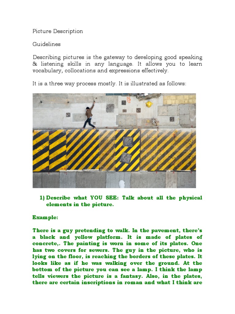 Picture Description Guidelines | PDF