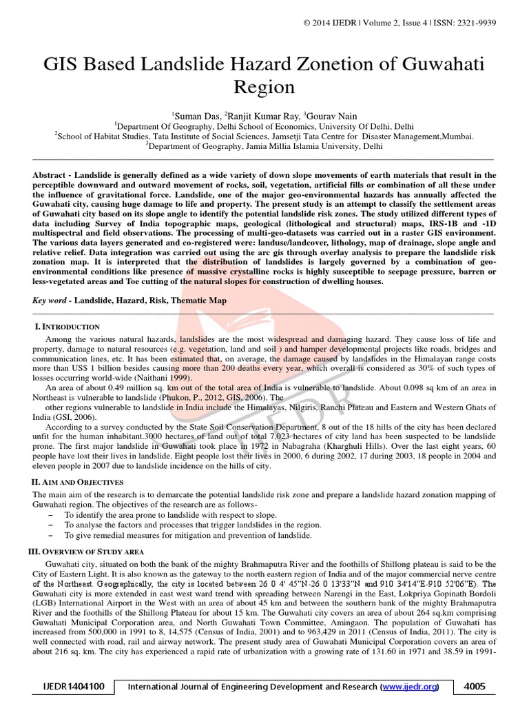 Landslide Zonation Assam | PDF | Landslide | Contour Line