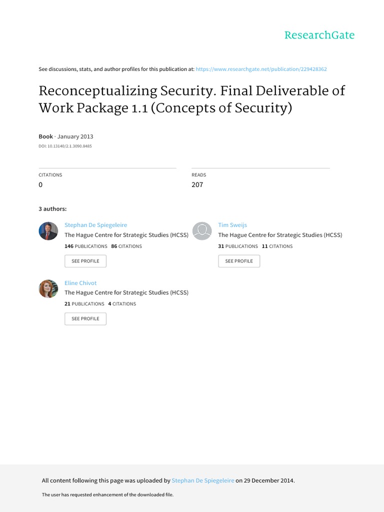 Reconceptualizing Security. Final Deliverable of Work Package 1.1 ...