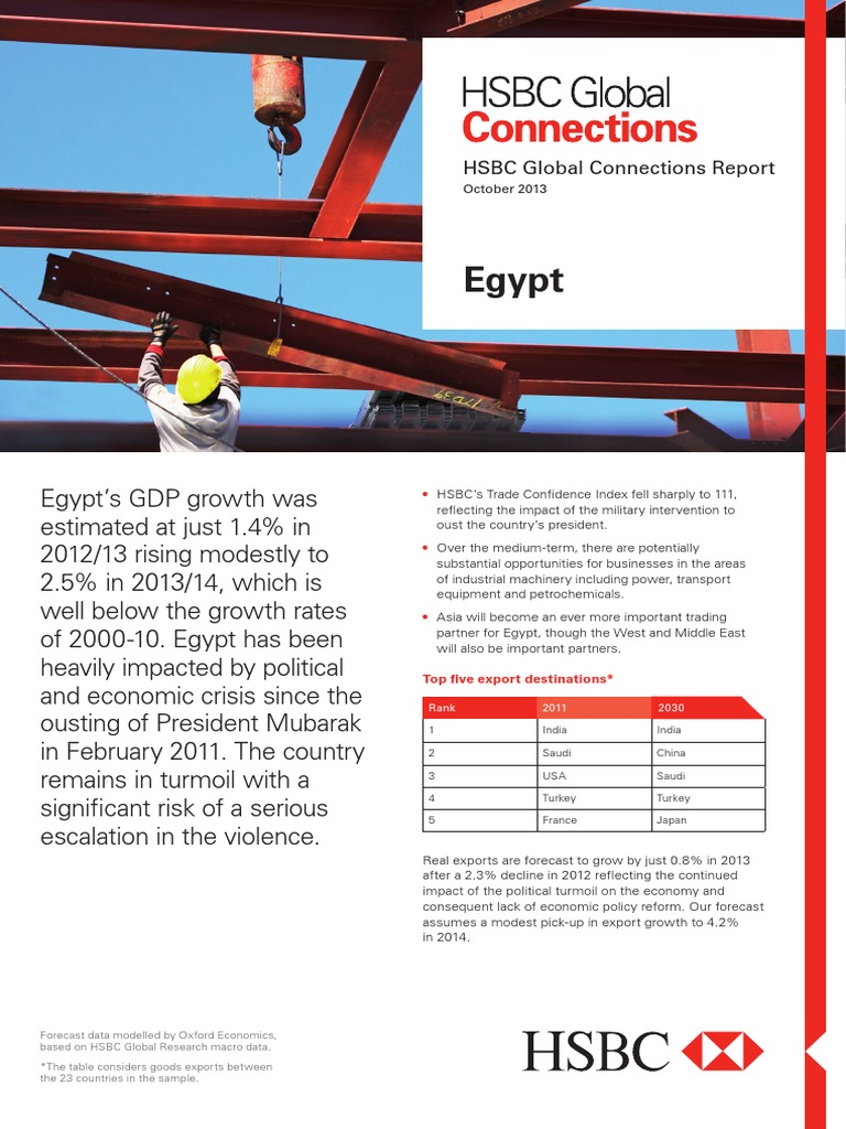 EGYPT - HSBC Global Connections (Oct 2013) | PDF | Exports | Economics