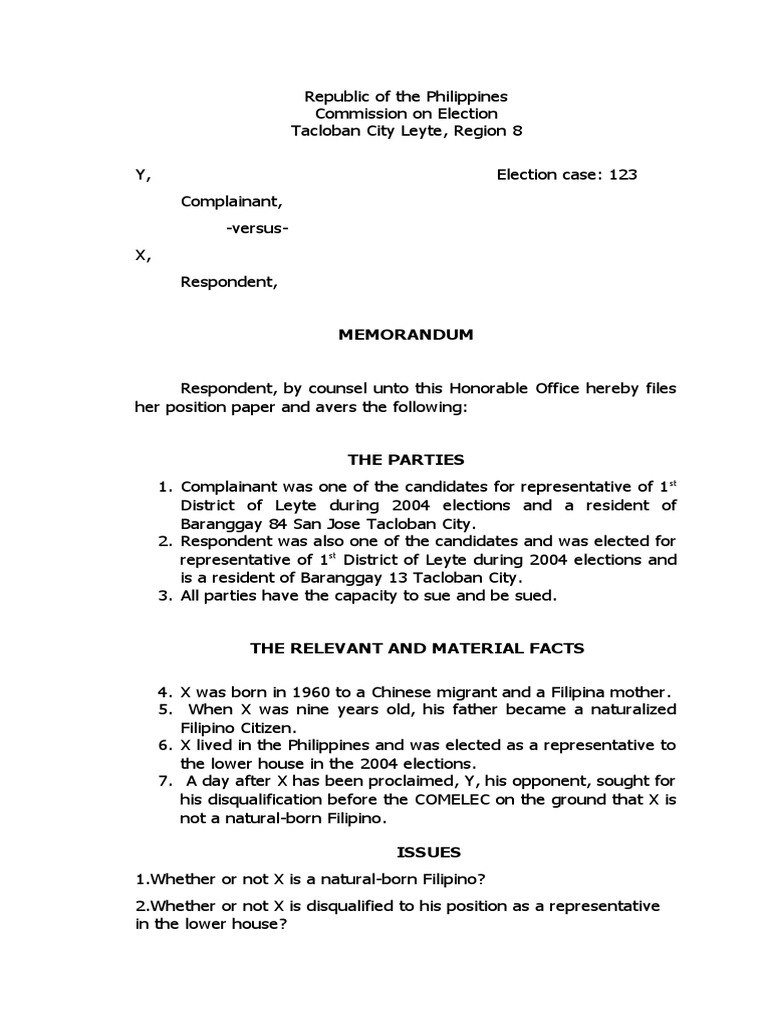 Memo Case #2 | PDF | Naturalization | Citizenship