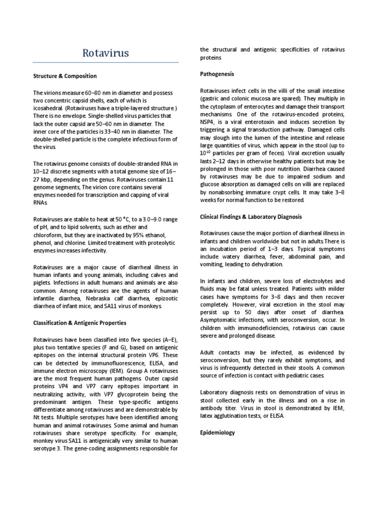 Rotavirus: Structure & Composition Pathogenesis | PDF | Salmonella | Virus