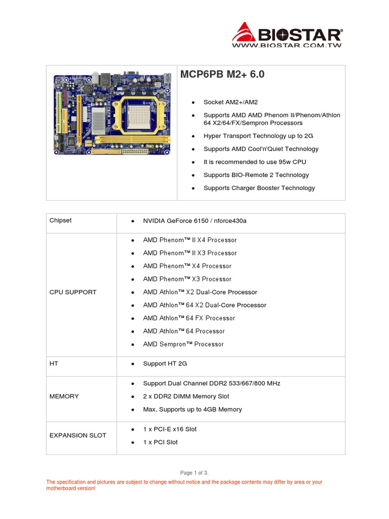 MCP6PB M2+ - 20170718 | PDF | Advanced Micro Devices | Personal Computing