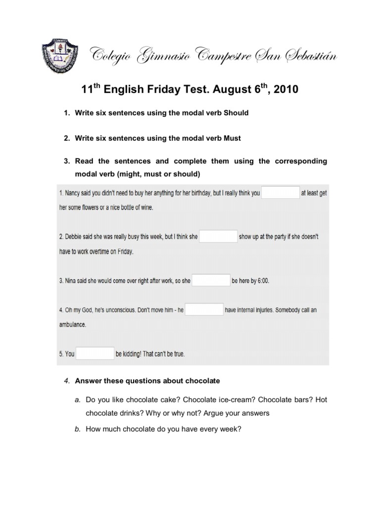 11th. Friday Test | Download Free PDF | Chocolate