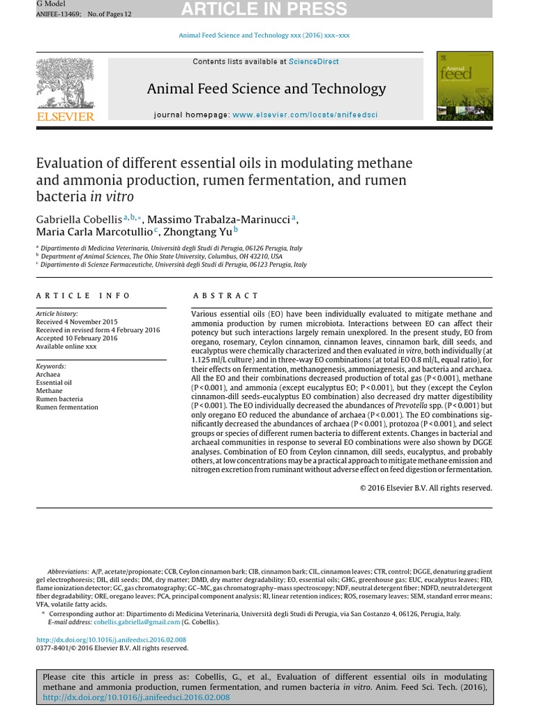 Animal Feed Science and Technology | PDF | Real Time Polymerase Chain ...
