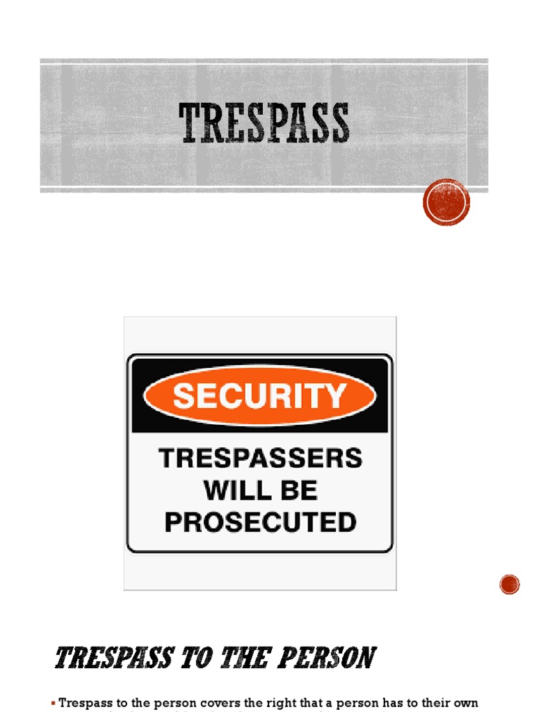 Trespass | PDF | Trespass | Assault