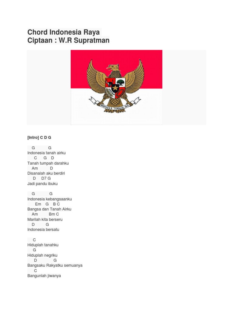 Chord Indonesia Raya | PDF