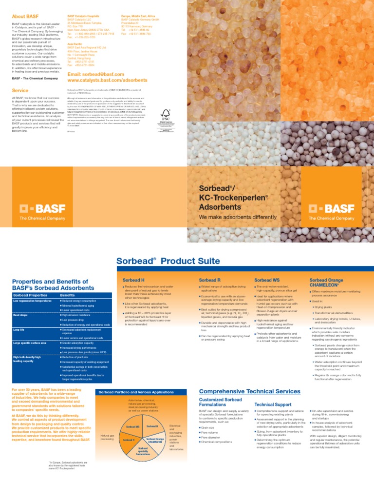 Sorbead / KC-Trockenperlen Adsorbents: About BASF | PDF | Adsorption ...