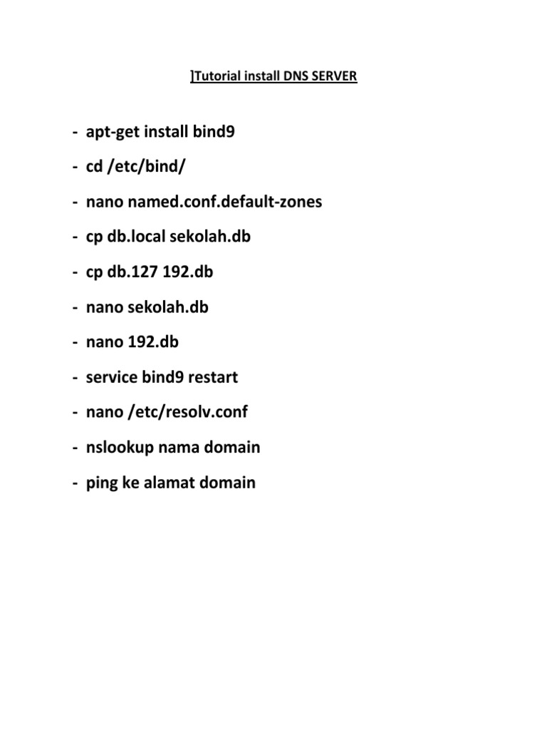 Install DNS Server with BIND9 Tutorial | PDF