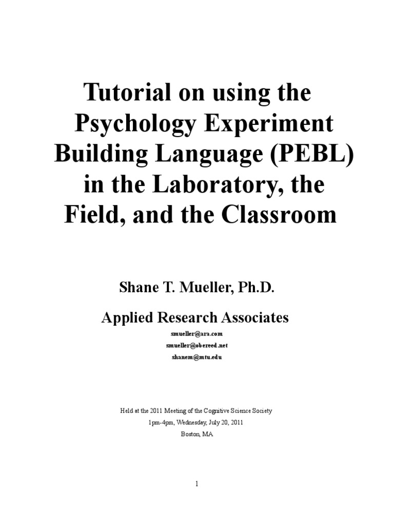 PEBL Tutorial Workbook | PDF | Computer Monitor | Linux