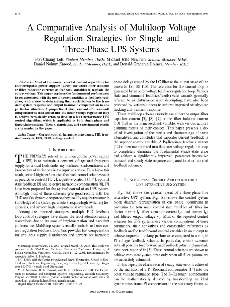 A Comparative Analysis of Multiloop Voltage Regulation Strategies For ...