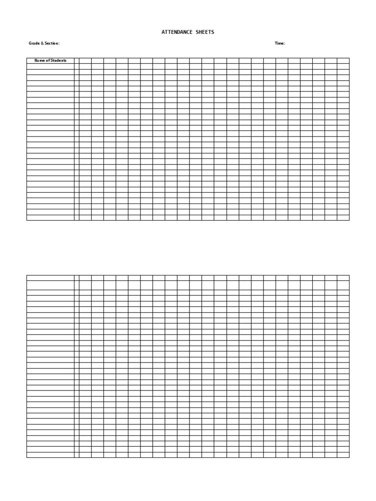 Attendance Sheets | PDF