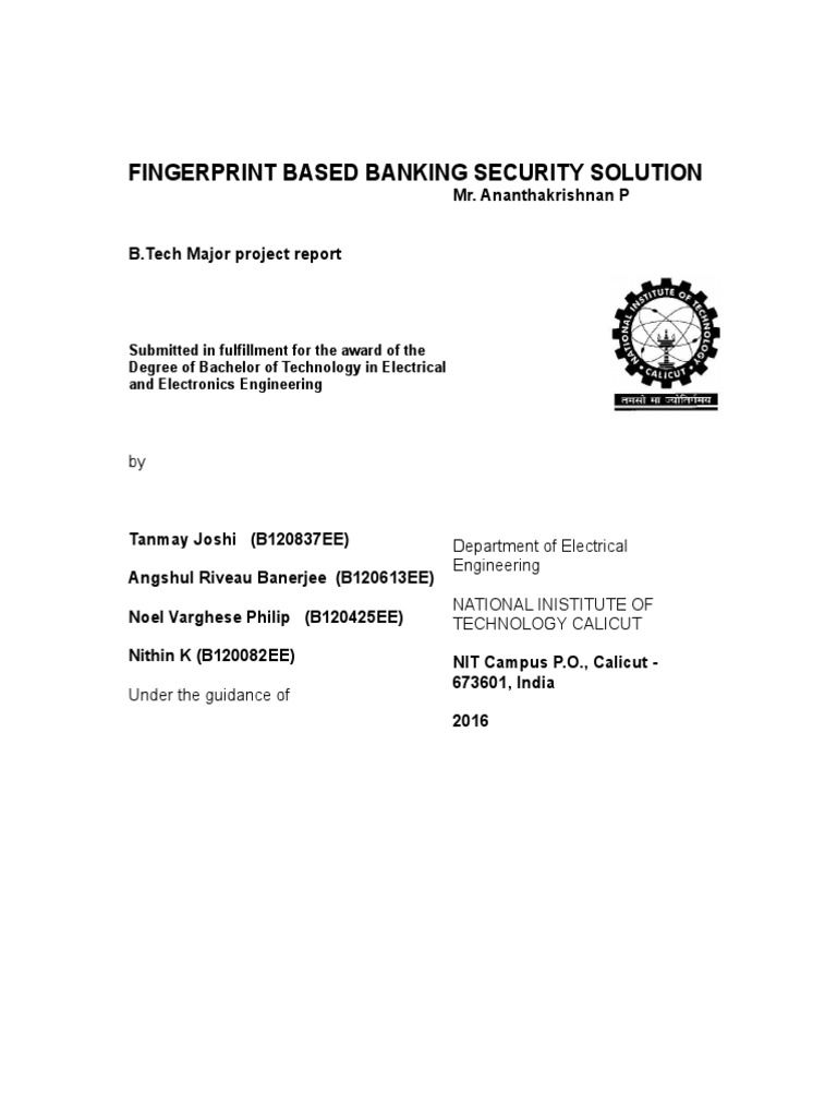 Final Fingerprint Report | PDF | Biometrics | Security Engineering