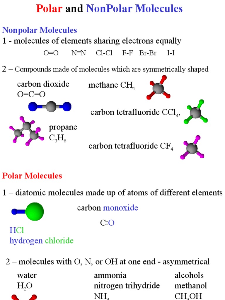 Polar vs Nonpolar Molecules Explained | PDF | Technology & Engineering