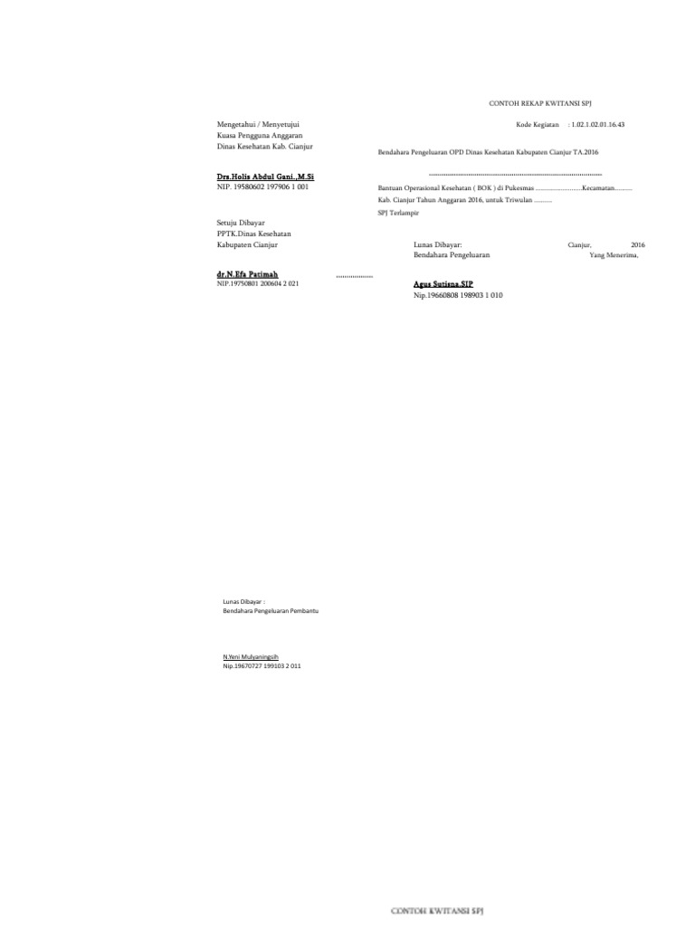 Contoh SPJ Bok | PDF