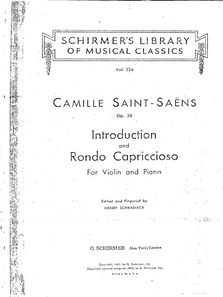Camille Saint-Saens,Introduction Et Rondo Capriccioso,Op.28 | Classical ...