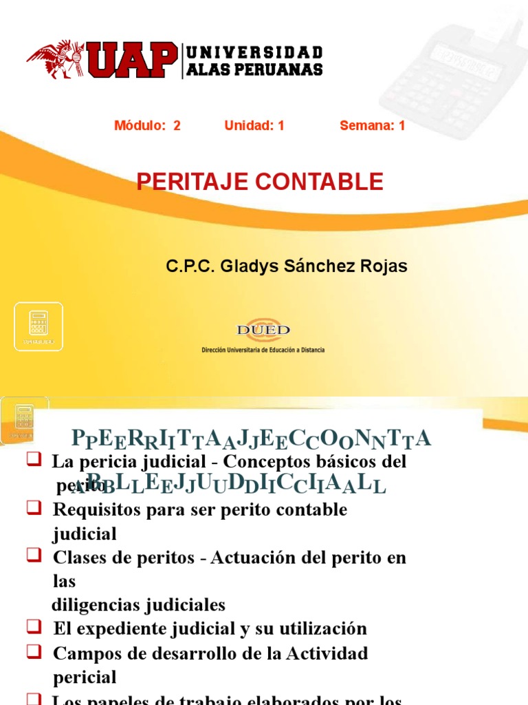 Peritaje Contable Judicial - Semana 01 | PDF | Testigo experto | Contador