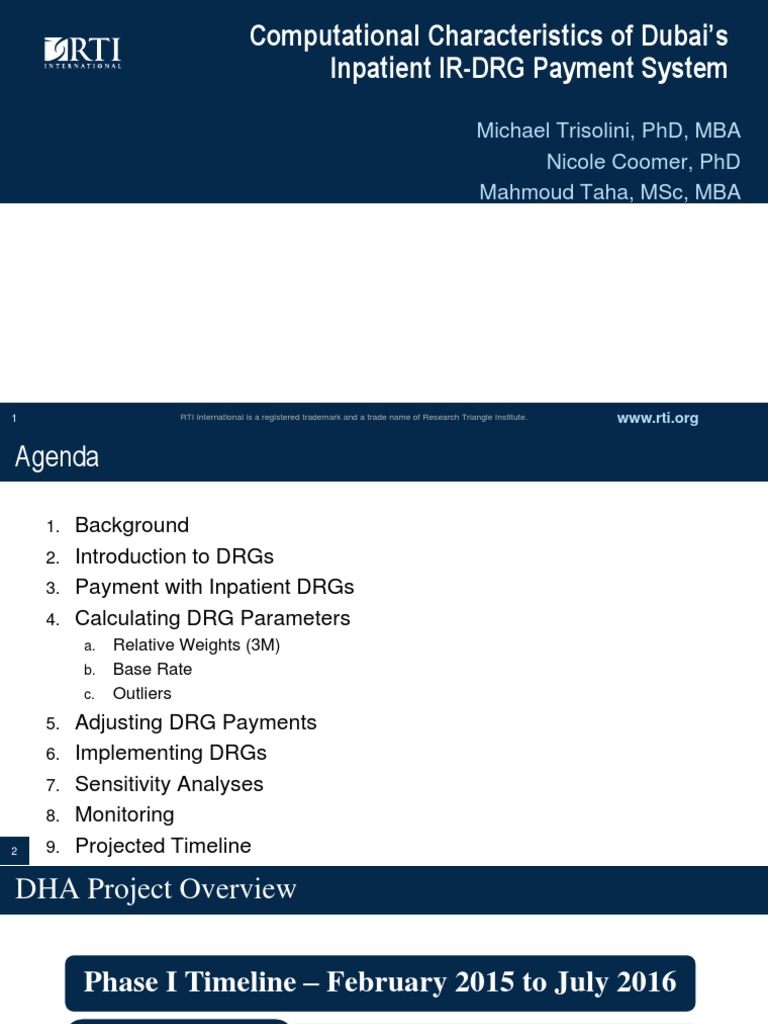 Characteristics of Dubai's IR-DRGs | PDF | Fee For Service | Patient