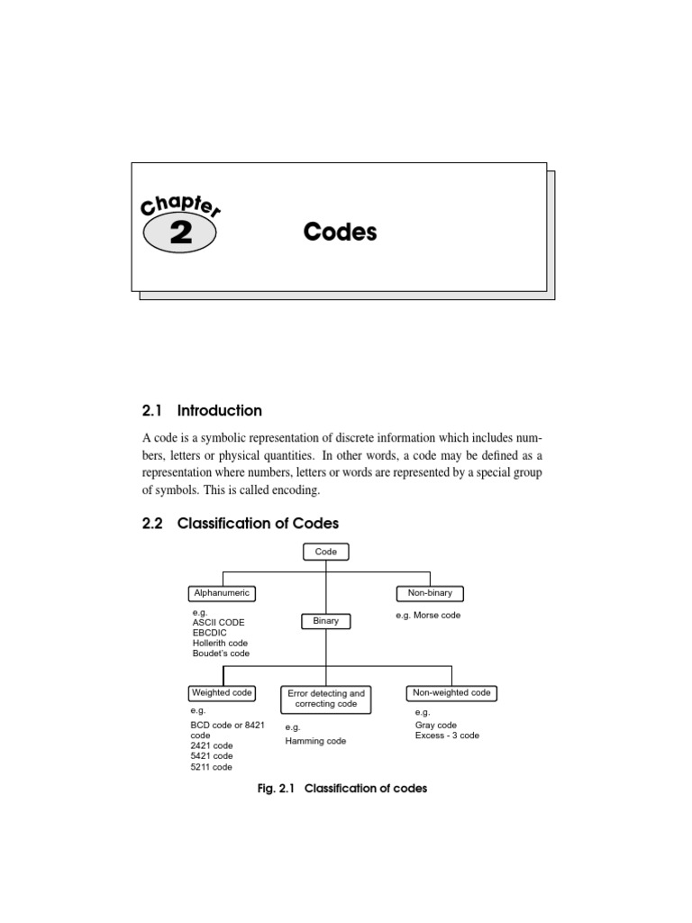 Classification and Types of Codes | PDF | Binary Coded Decimal | Ebcdic
