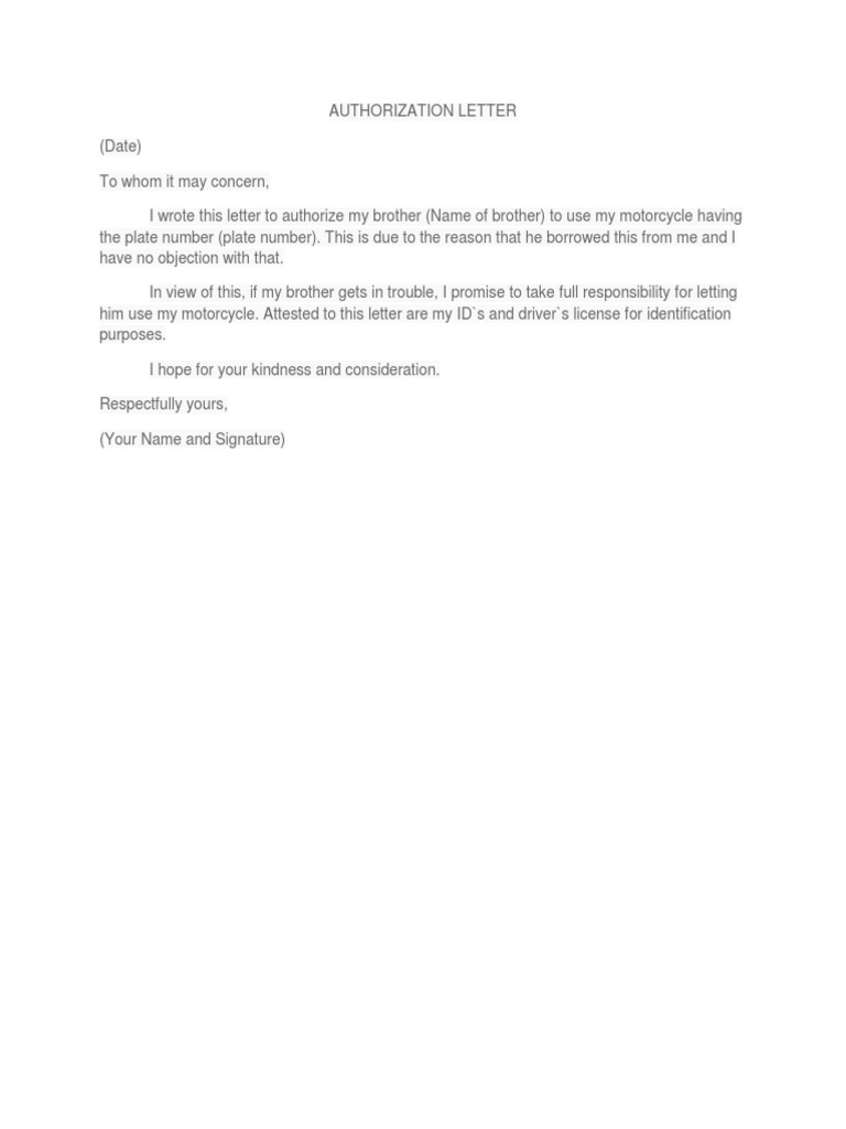 Authorization Letter | PDF