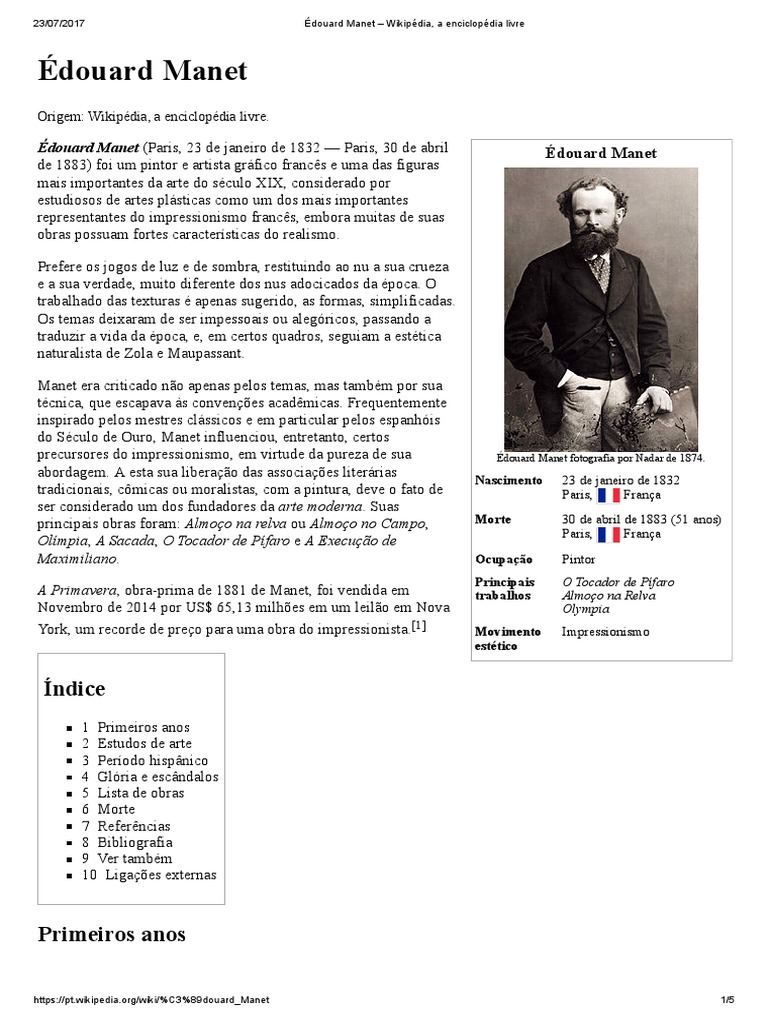 Édouard Manet | PDF | Édouard Manet | Pinturas