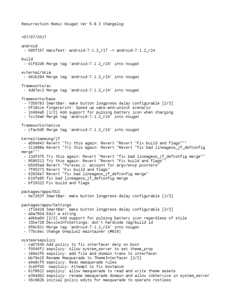 RR N v5.8.3 20170706 Jfltexx Official Changelog | PDF | Android ...
